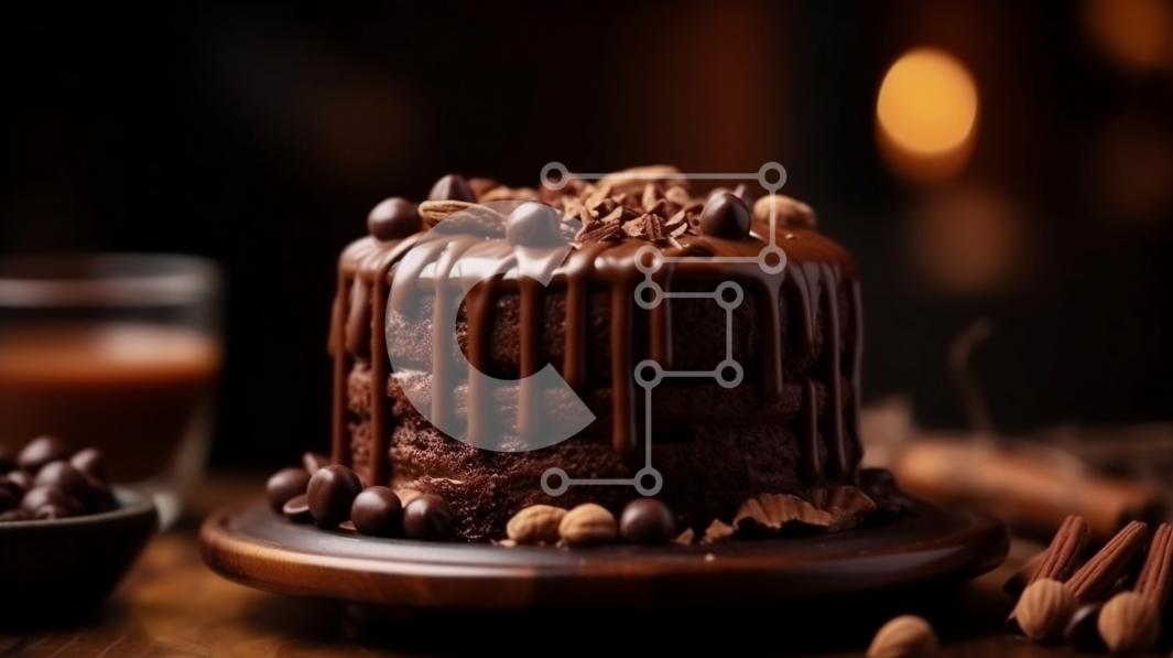 Delicious Chocolate Cake with Chocolate Drizzle on Top stock photo ...