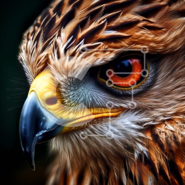 Stunning Close-up of a Hawk's Head with Orange Eyes and Sharp Talons ...