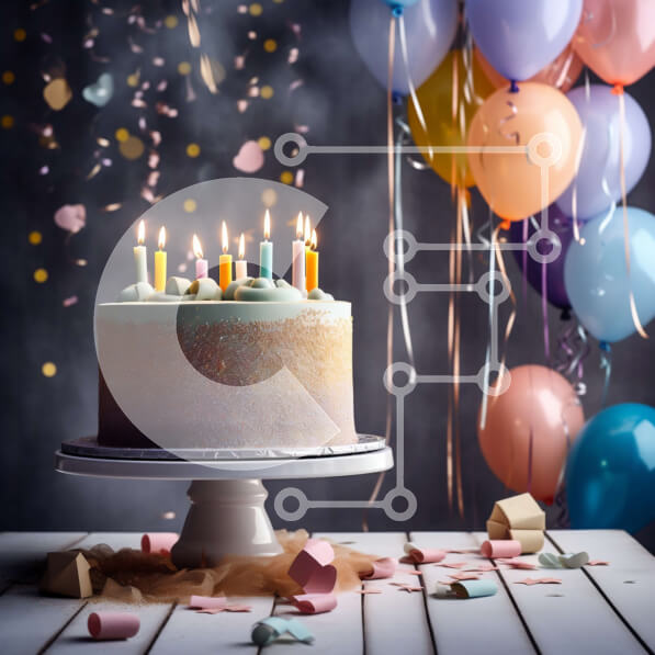 Download Cozy and Intimate Birthday Celebration with Cake and Balloons ...