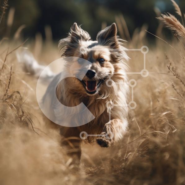 Adorable picture of a small dog wagging its tail while running in the ...