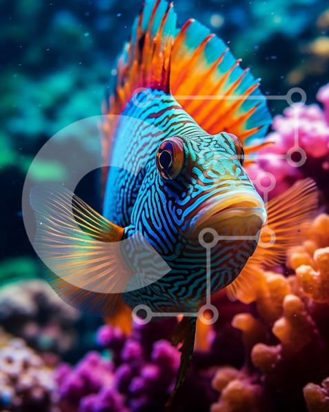 Vibrant Fish in a Beautiful Coral Reef stock photo | Creative Fabrica
