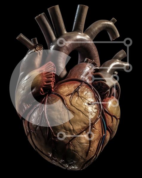 Detailed Image of a Beating Human Heart in 3D stock photo | Creative ...