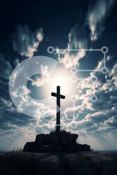 Download Lonely Cross on a Rocky Hill under a Clear Blue Sky - Stock ...