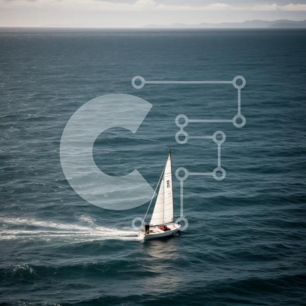 Beautiful Picture of a Small Sailboat Sailing on the Open Ocean stock ...