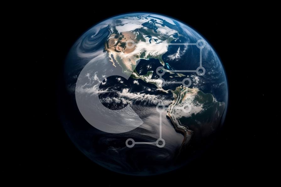 Stunning Black and White Aerial View of the Earth from Space stock ...