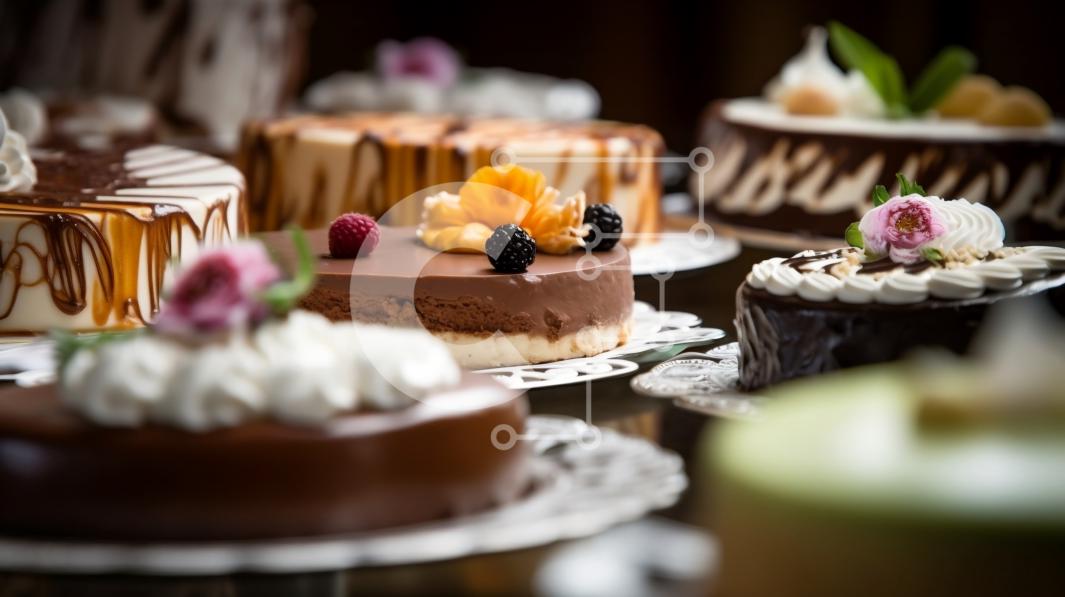 Delicious Desserts on a Table with Frosting, Fruit, and Other Toppings ...