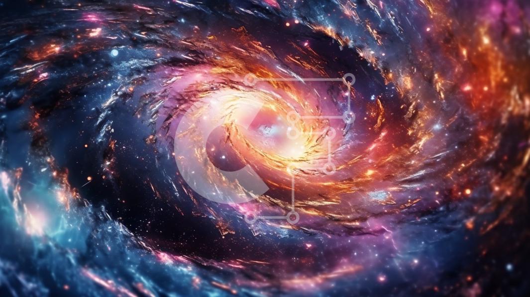 Colorful and Detailed Image of Spiral Galaxy with Supermassive Black ...