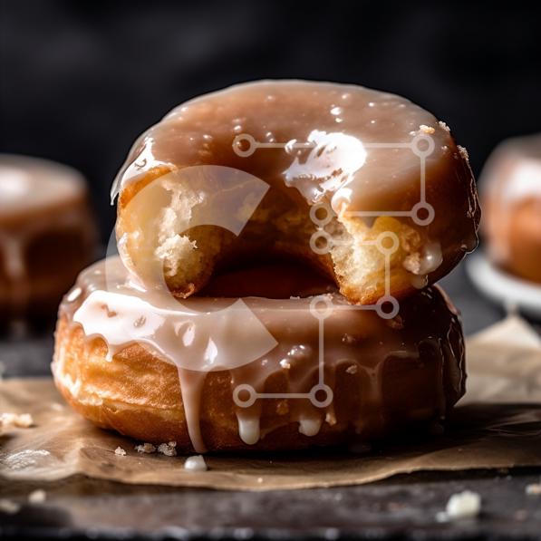 Delicious Glazed Doughnuts with Icing and Sprinkles on Top stock photo ...