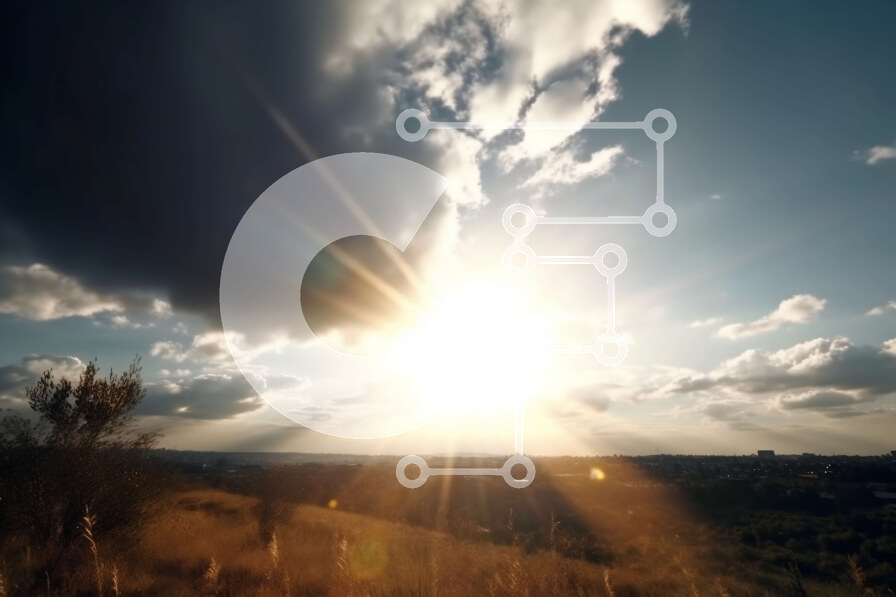 Download Beautiful Landscape with Sun Shining Through Clouds over ...