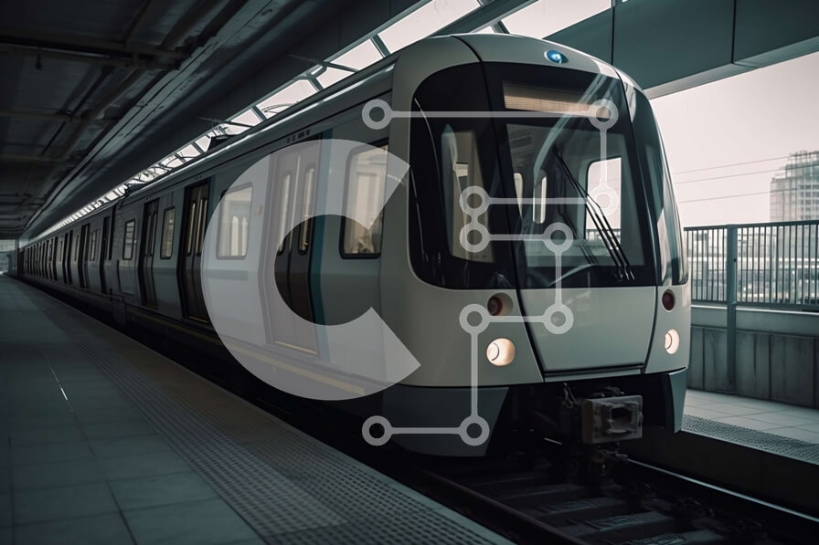 Download White and Silver Subway Train with Large Windows at Station ...