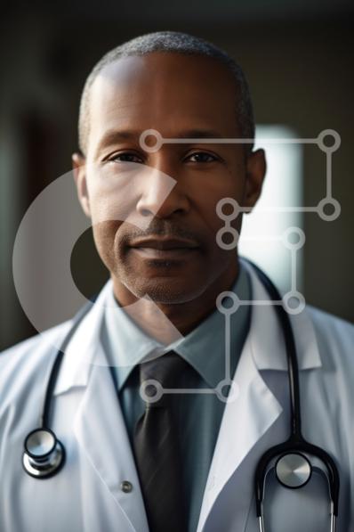 Professional Black Male Doctor Looking at Camera with Serious ...