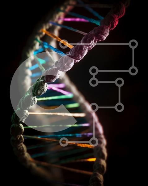 Colorful DNA Strand: A Beautiful Representation of Genetics stock photo ...