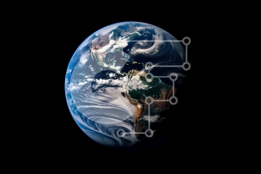Stunning Aerial Image of Earth from Space with Clear Continents and ...