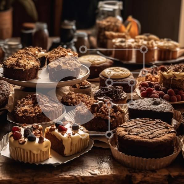 Mouthwatering Picture of Various Baked Goods stock photo | Creative Fabrica