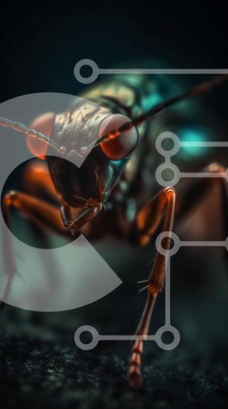 Close-up Image of Cockroach Head with Large Red Eyes and Antennae stock ...