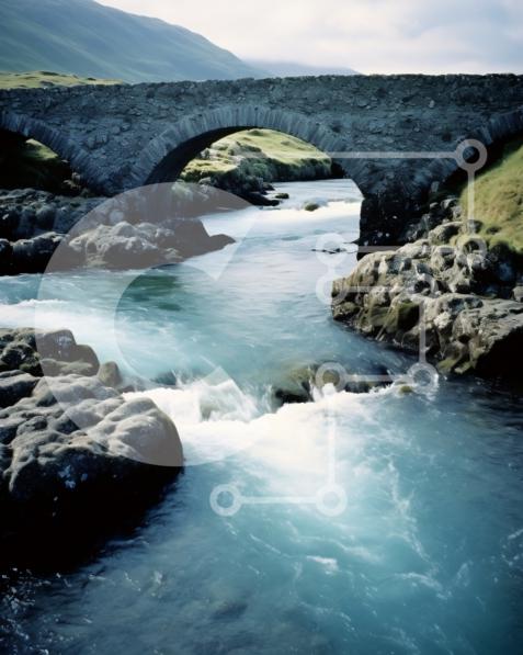Picturesque Stone Bridge Over a River in the Countryside stock photo ...