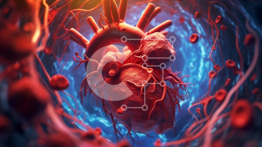 Illustration d'anatomie du coeur humain photo stock | Creative Fabrica