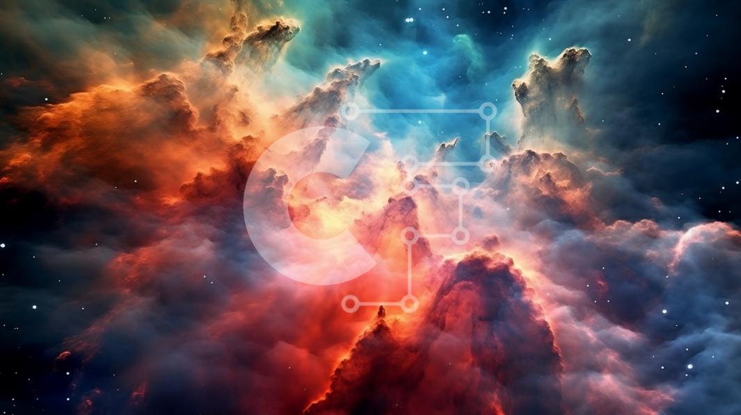 Stunning Image of a Nebula with Hydrogen and Oxygen in Space stock ...