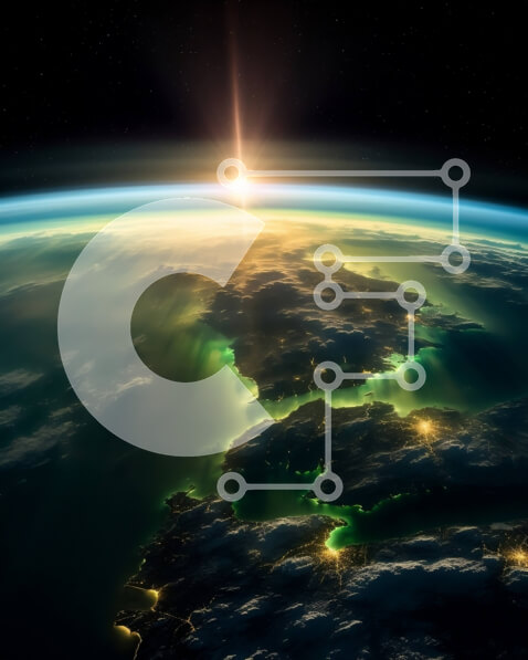 Download Incredible Image of Earth from Space at Sunrise Stockphotos ...