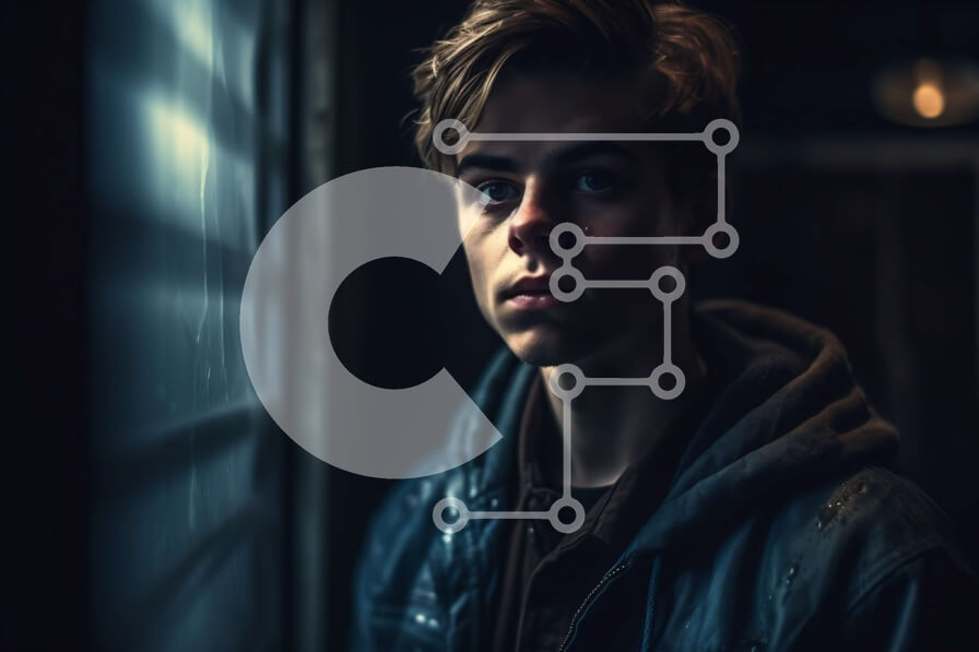 Download Mysterious young man looking out into the darkness Stockphotos ...