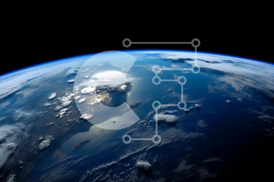 Stunning Aerial View of Earth from Space stock photo | Creative Fabrica