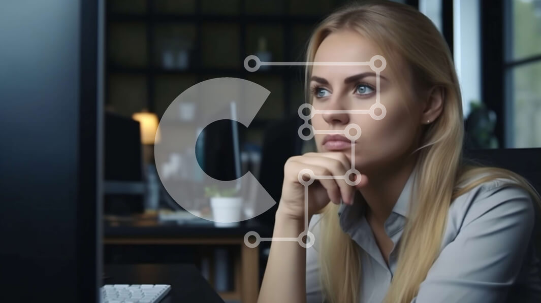 Download Young woman looking bored and tired while working on computer ...