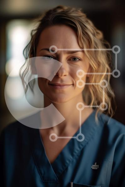 Smiling Healthcare Professional in Blue Scrubs | Stock Photo stock ...