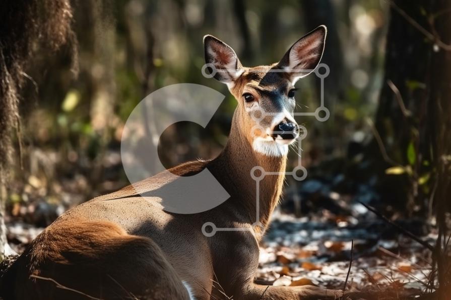 Beautiful Picture of a White-tailed Deer in a Forest Clearing stock ...