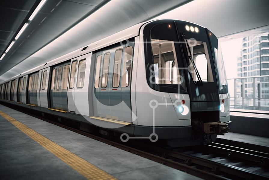White Subway Train in Tunnel with Concrete Walls Stock Photo stock ...