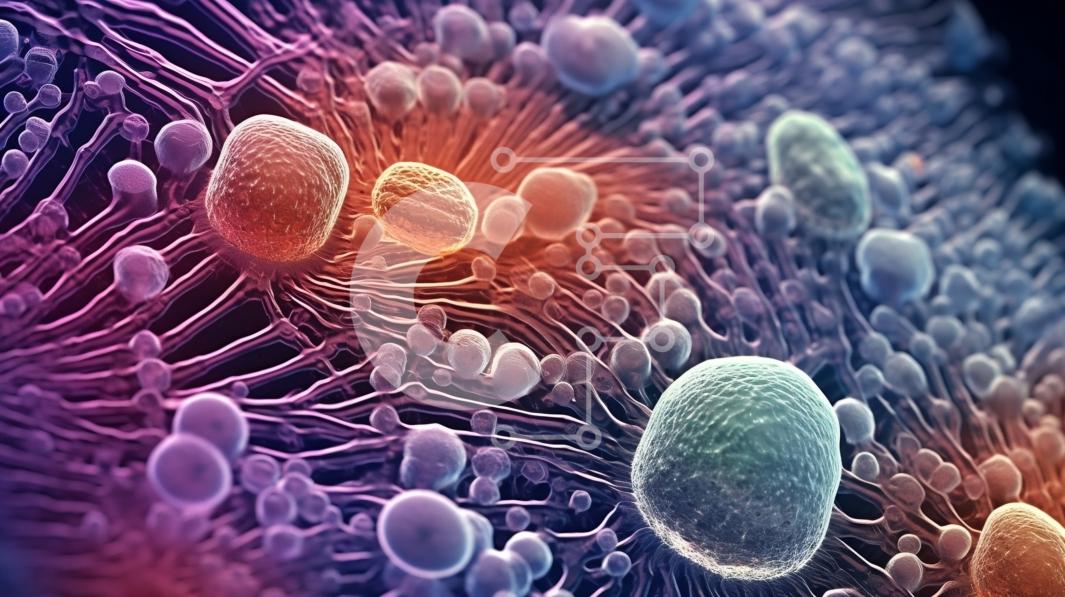 Colorful Image of Cells Dividing and Forming New Cells stock photo ...