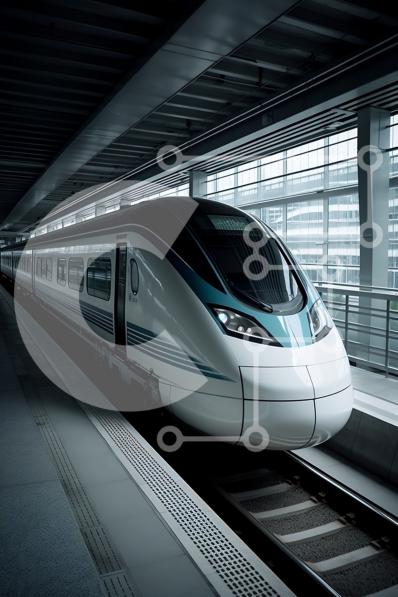 Sleek and Modern Train at Spacious Train Station stock photo | Creative ...