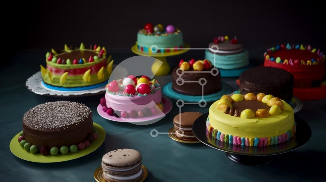 Bright and Festive Birthday Cakes for Your Next Celebration stock photo ...