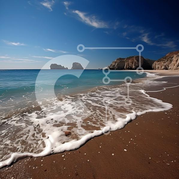 Beautiful Picture of a Beach with Rocks and Waves Against a Blue Sky ...