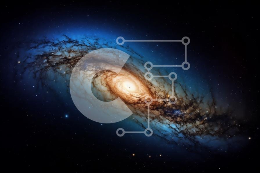 Detailed Image of a Rotating Spiral Galaxy with Stars and Celestial ...