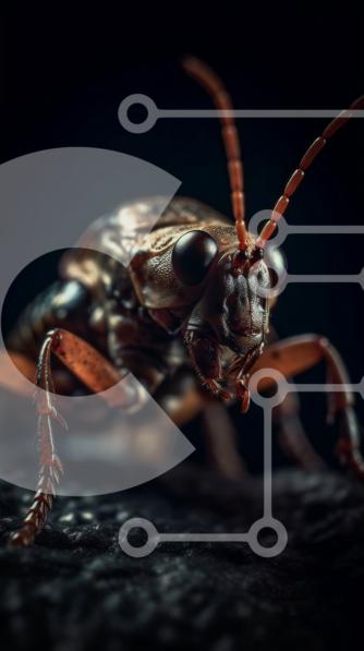 Close-up Image of a Brown Cockroach with Long Antennae and Six Legs ...