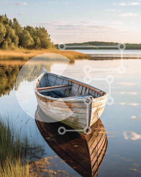 Download Serene Picture of Wooden Boat on a Lake During Sunset ...