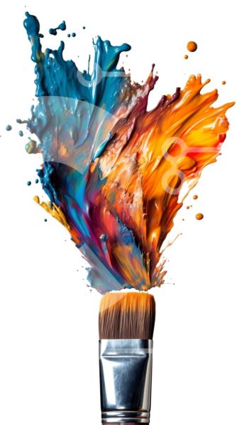 Colorful Paintbrush with Splattered Paint - Stock Photo stock photo ...