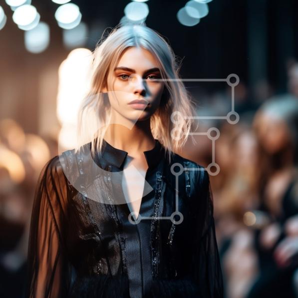 Stunning Black Dress with Sheer Panels and Plunging Neckline on Model ...