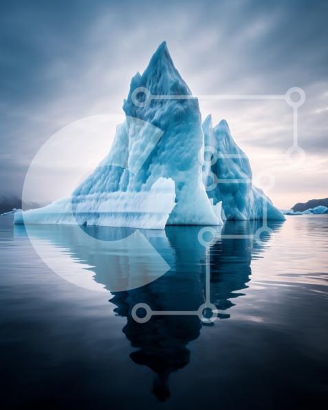 Beautiful Picture of Large Iceberg Floating in Ocean at Sunset stock ...