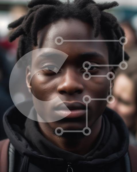 Young Black Man with Dreadlocks in Black Hoodie Standing in Front of ...