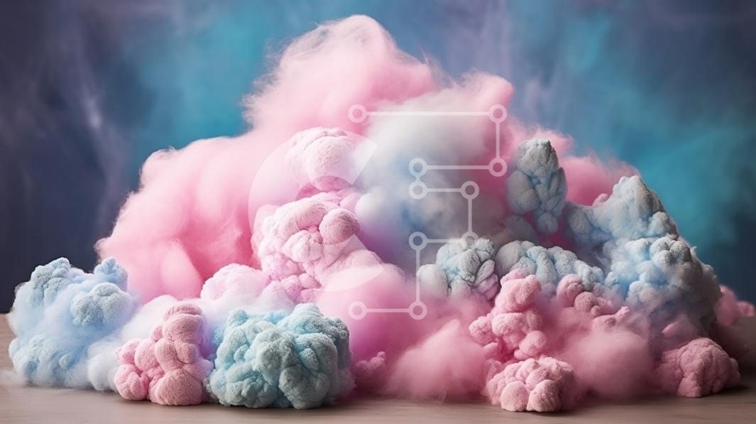 Delicious Cotton Candy in Shades of Pink and Blue stock photo ...