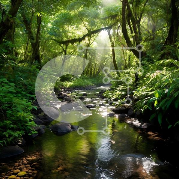 Beautiful Picture of a Tropical Rainforest Stream stock photo ...