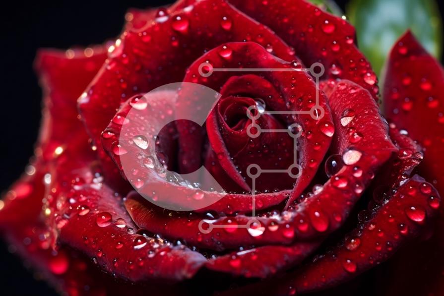 Gorgeous Picture of a Red Rose with Water Droplets stock photo ...