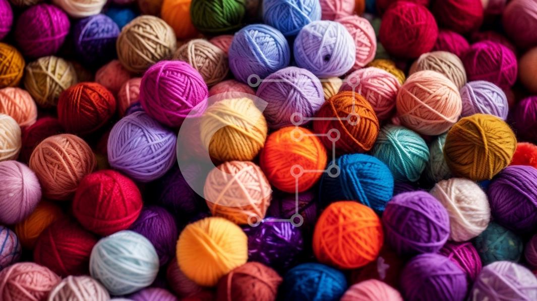 Beautiful Picture of Colorful Yarn Balls in a Pile stock photo ...