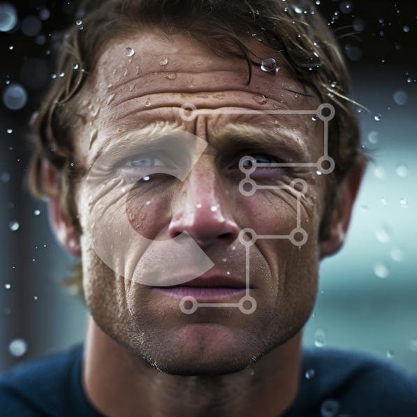 Serious Man with Water Droplets on Face and Hair stock photo | Creative ...