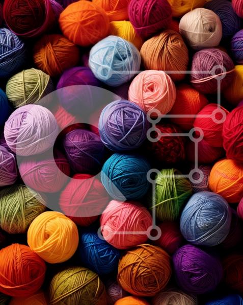 Vibrant Picture of a Pile of Colorful Yarn Balls stock photo | Creative ...