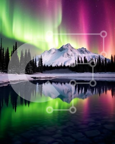 Stunning Image of Aurora Borealis Above Snowy Mountains stock photo ...