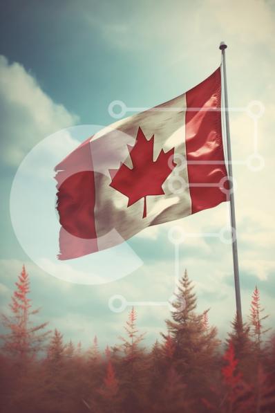 Beautiful Picture of the Canadian Flag on a Sunny Day stock photo ...