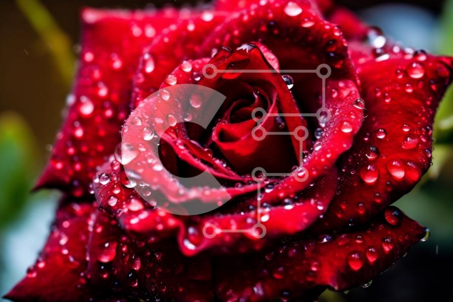 Beautiful Picture of a Red Rose with Water Droplets stock photo ...