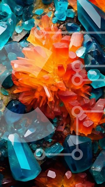 Stunning Close-up Image of Colored Crystals on Rocky Surface stock ...